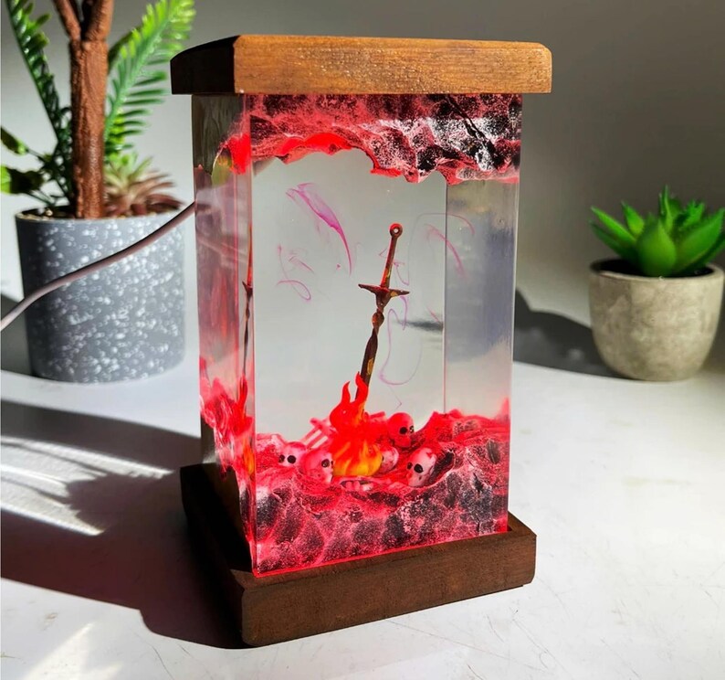 Resting Place in D.ark Sou.ls Night Light Bo.nfire Da.rk Soul 3 Lamp, D ...