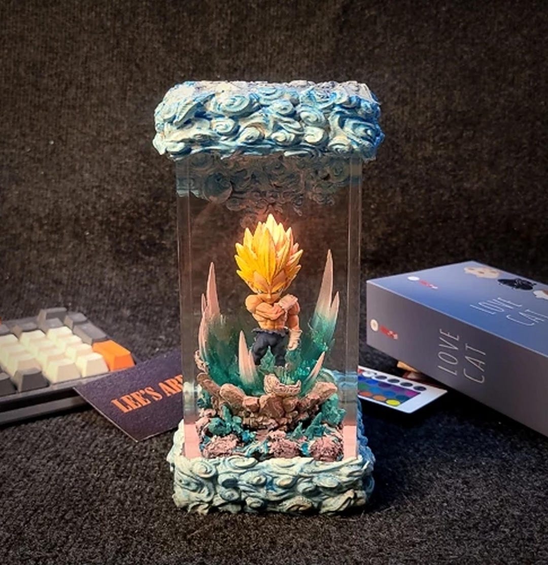 Handmade Diorama Famous Anime Lamp, Dragon Lamp Custom Resin Lamp ...