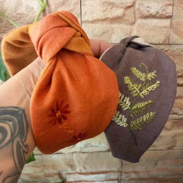 Embroidered Headband - Etsy