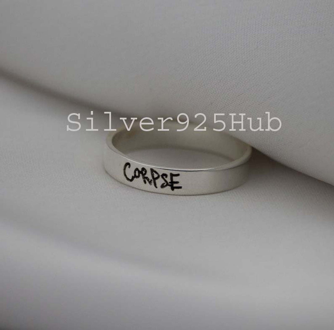 CORPSE Handwriting Ring, Corpse Engraved Rings, Personalized Corpse ...