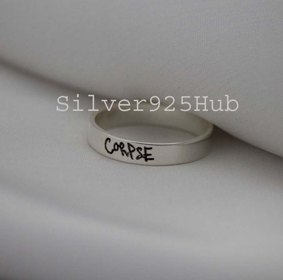 CORPSE Handwriting Ring Corpse Engraved Rings Personalized | Etsy