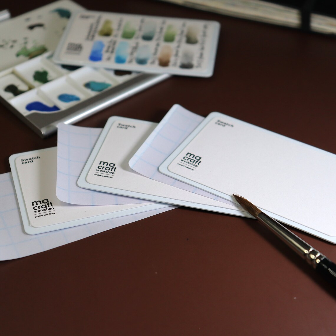 3x Color Swatch Card Watercolor Paper Plastified - Etsy