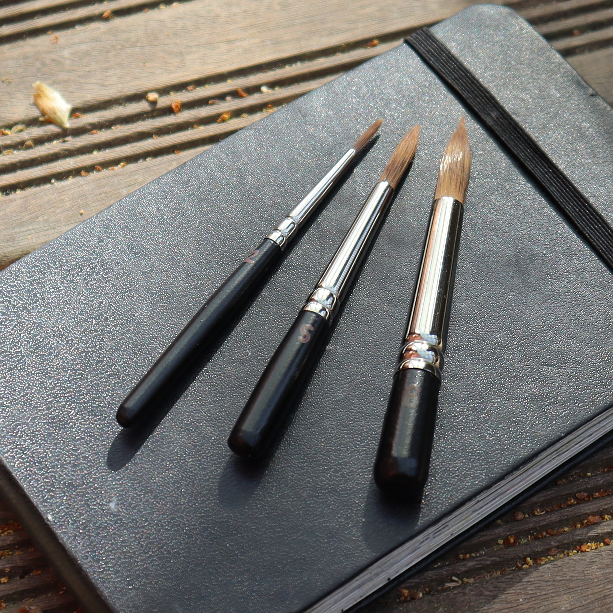 3 Watercolor Short Brushes Round 258 - Etsy