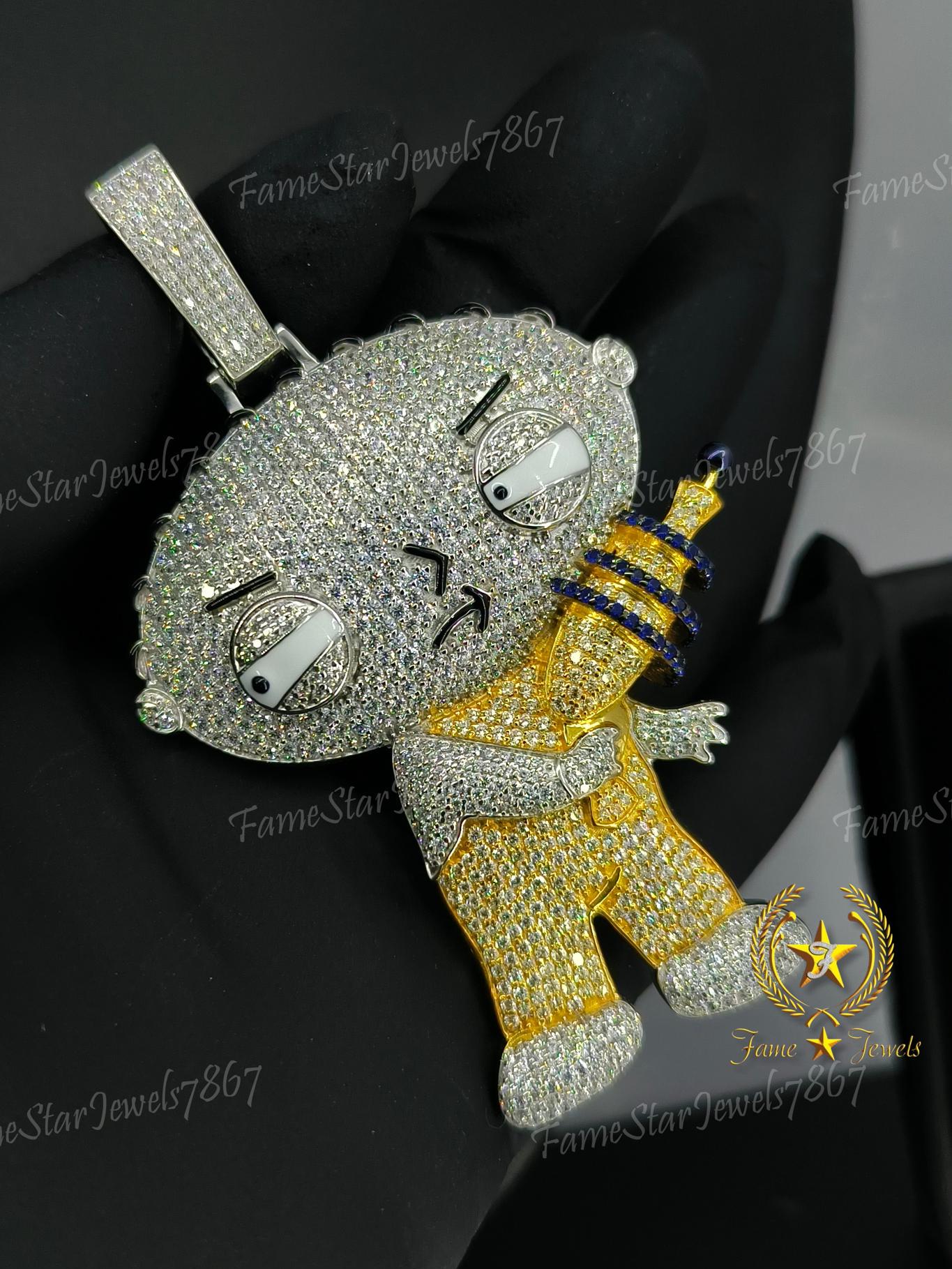 Huge Guy Stewie Griffin Iced Out Simulated Diamond Pendant 14k Two-tone ...
