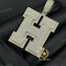 Custom "h" Letter Pendant 3.83ctw Genuine VVS1 Moissanite Test Passer ...