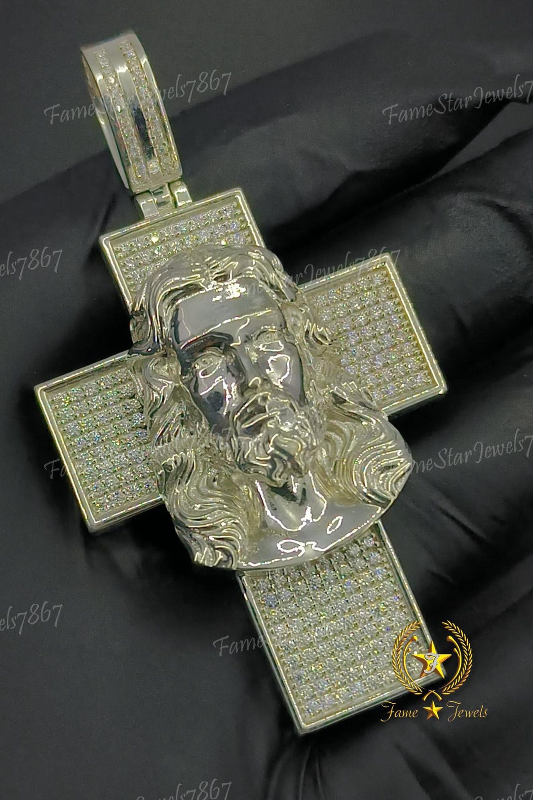 Genuine Moissanite Test Passer Jesus Christ Head Crown of Thorn Holy ...