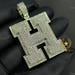 Custom "h" Letter Pendant 3.83ctw Genuine VVS1 Moissanite Test Passer ...