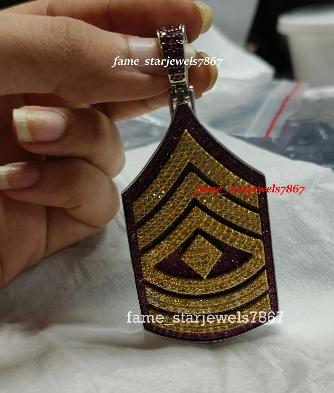 Military Army Rank Jewelry Customization Pendant 925 Sterling Silver ...