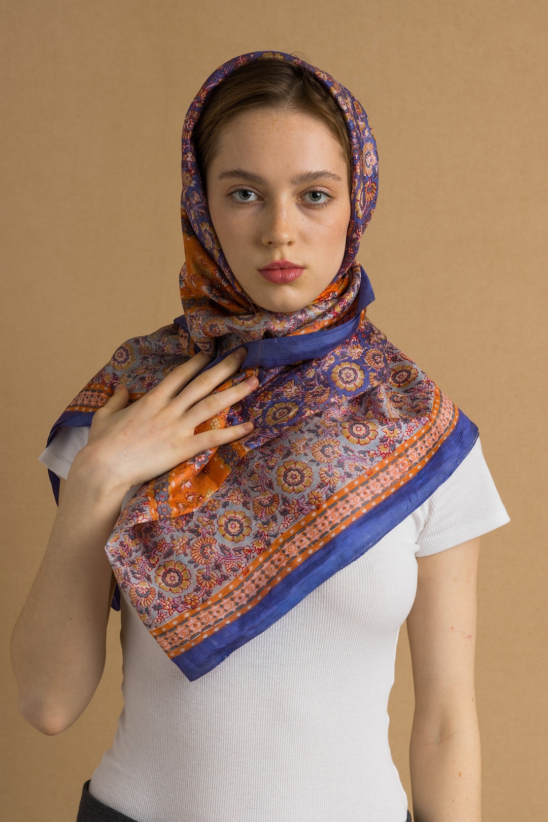 80s Vintage Vtg Rare Pure Silk Seta Seide Soie Bohemian Indian Ethno ...