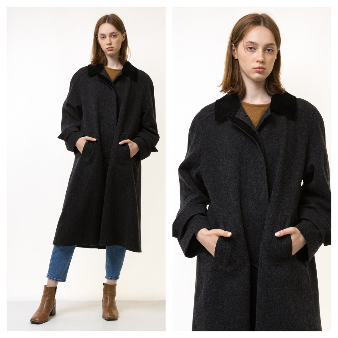 80s Woman Lambswool Coat Women Vintage 80s Winter Coat Long Wool Coat