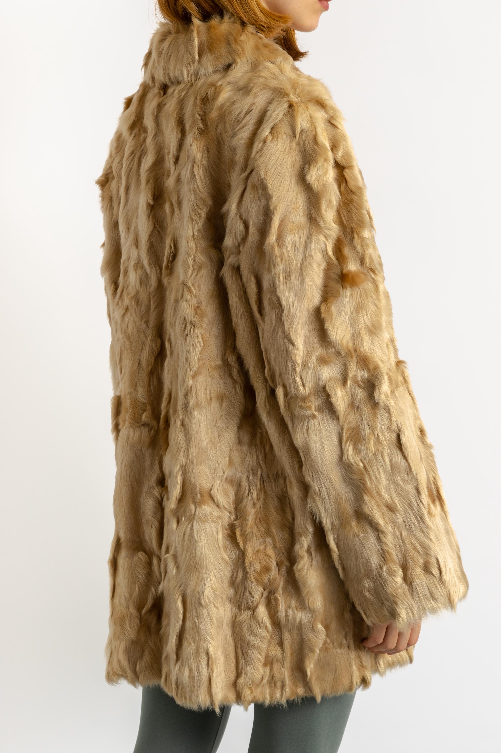 Goat Fur Coat, Vintage Goat Coat, Real Goat Coat, Rare Fur Coat, Fluffy ...