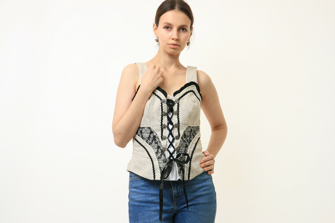 70s Vintage Vtg Rare Dirndl Alpen Austrian Corset Top Bra 4731 - Etsy