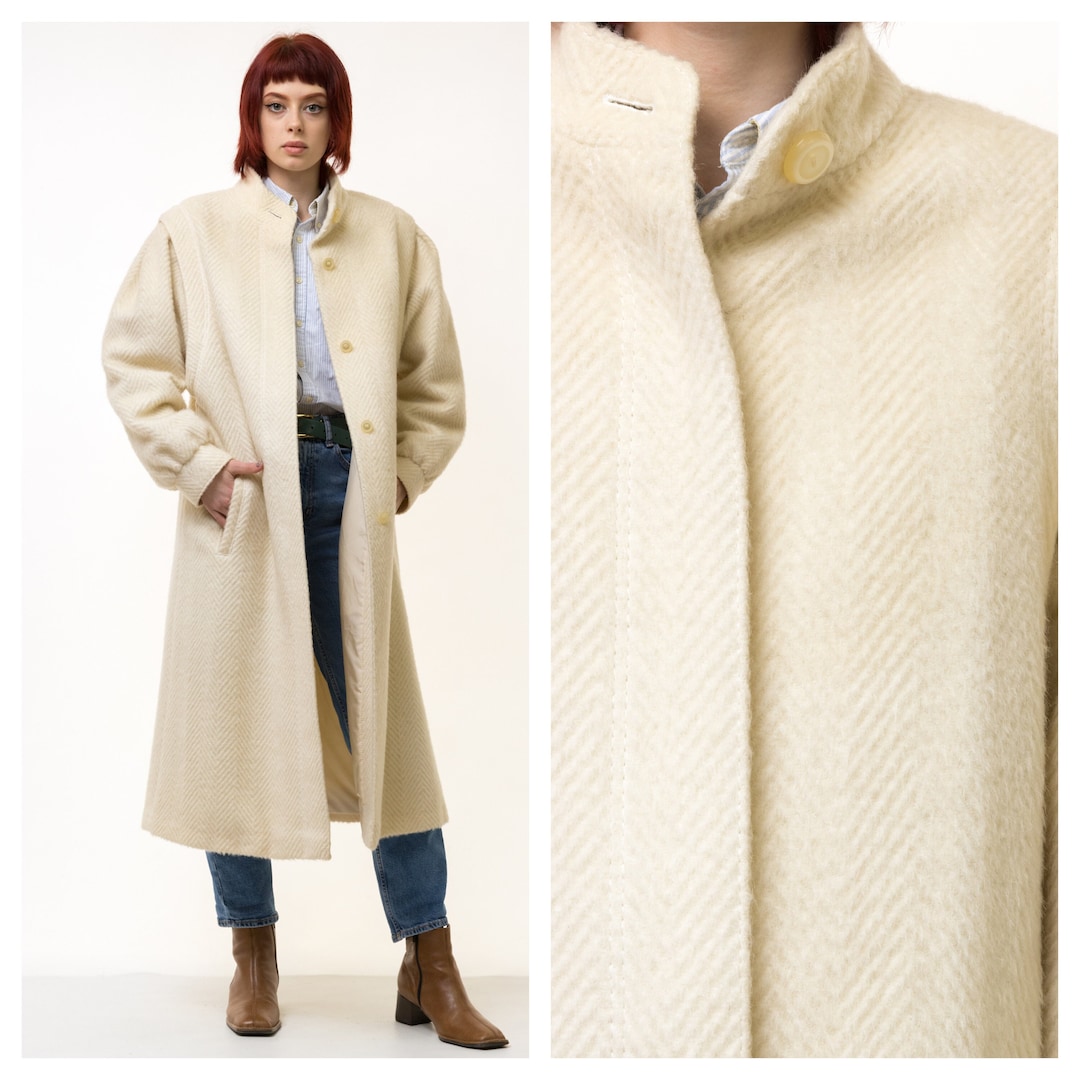 80s Woman Lambswool Mohair Coat Women Vintage 80s Fall Coat Long Wool ...