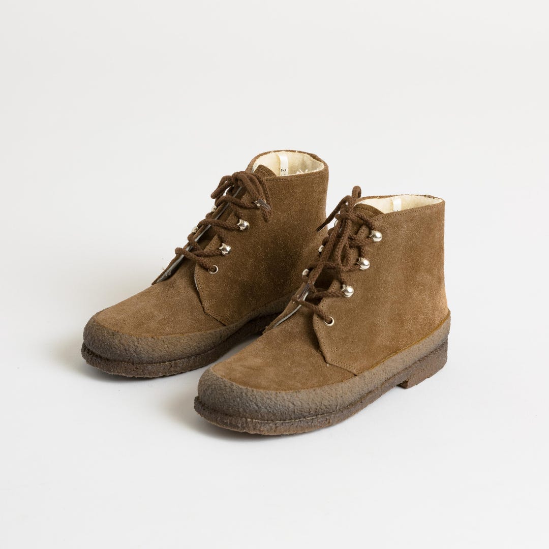 Deadstock Vintage 70s BALLY With Wool Kids Suede Lether Brown Square ...