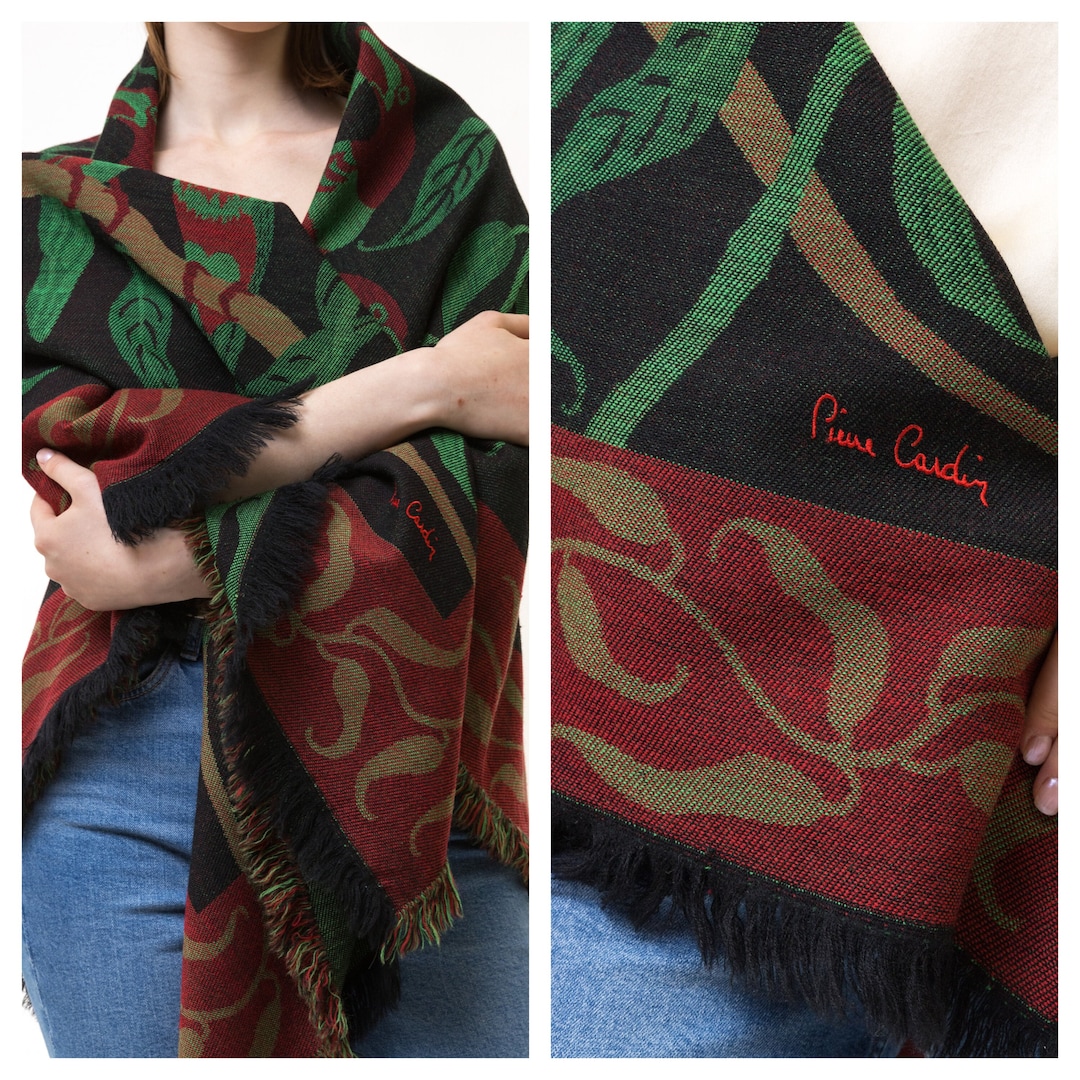 80s Vintage Pierre Cardin Wool Woolmark Green Warm Blanket 02/ Vintage ...