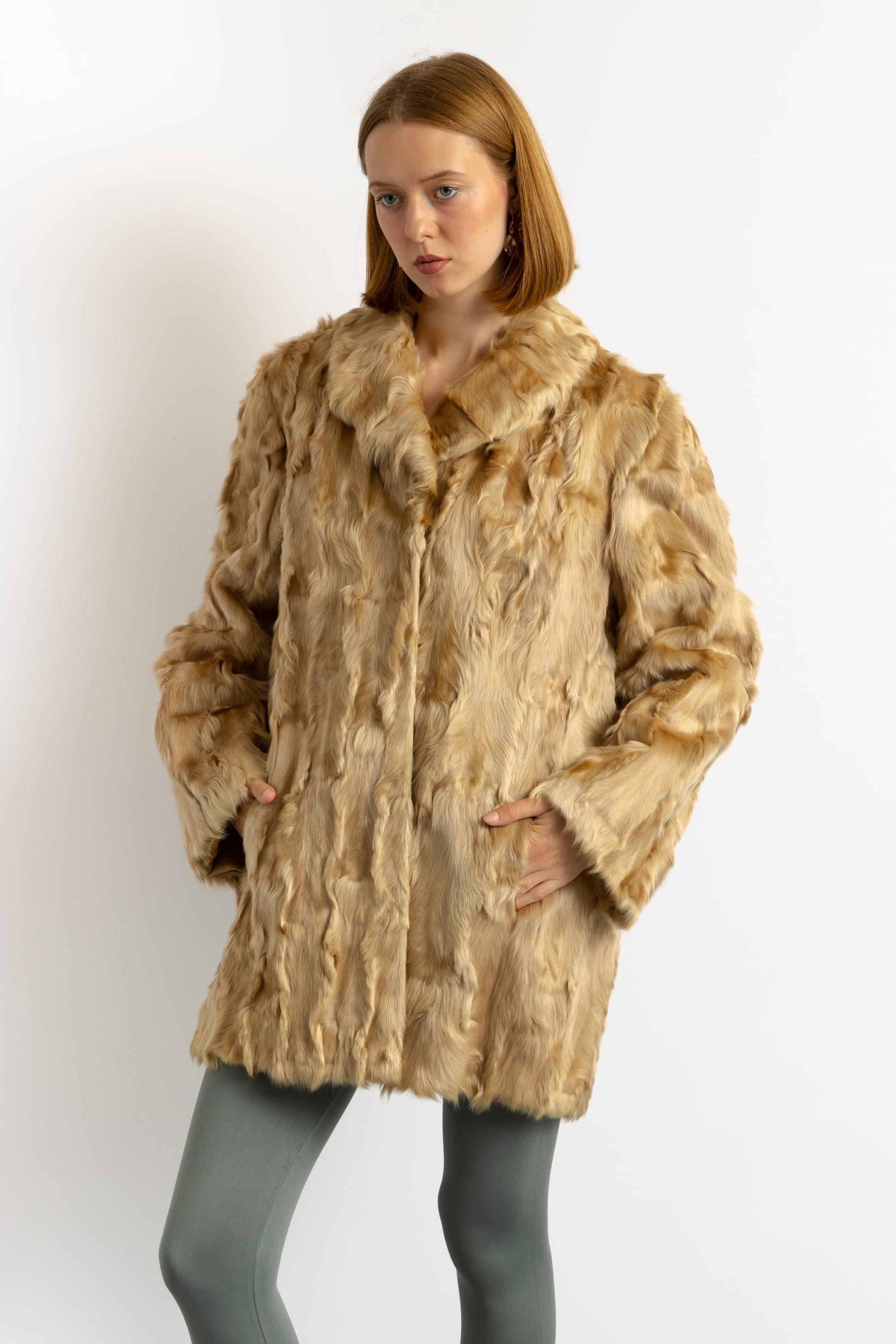Goat Fur Coat, Vintage Goat Coat, Real Goat Coat, Rare Fur Coat, Fluffy ...