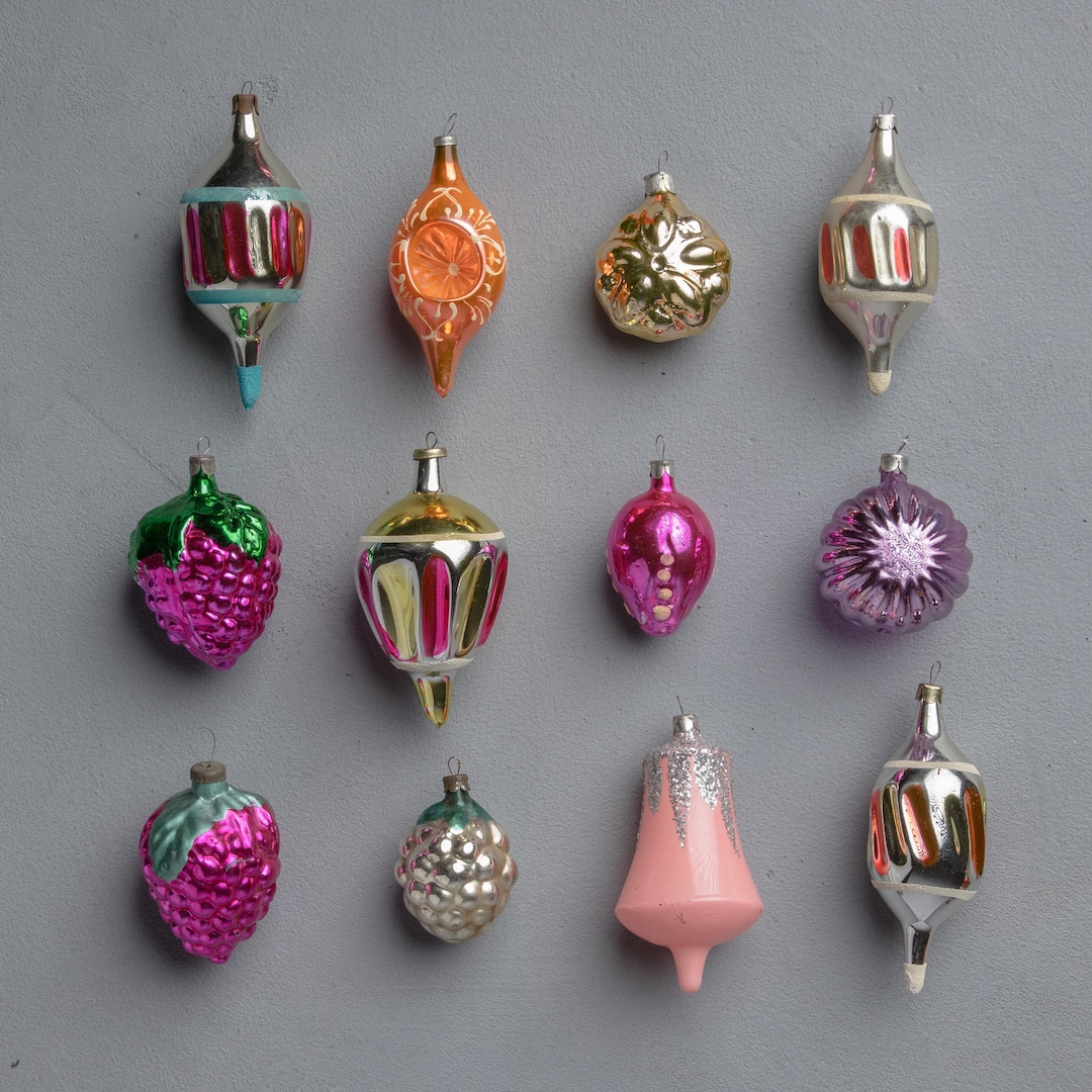 Antique Christmas Glass Tree Ornaments, Vintage Silver-mercury Home ...