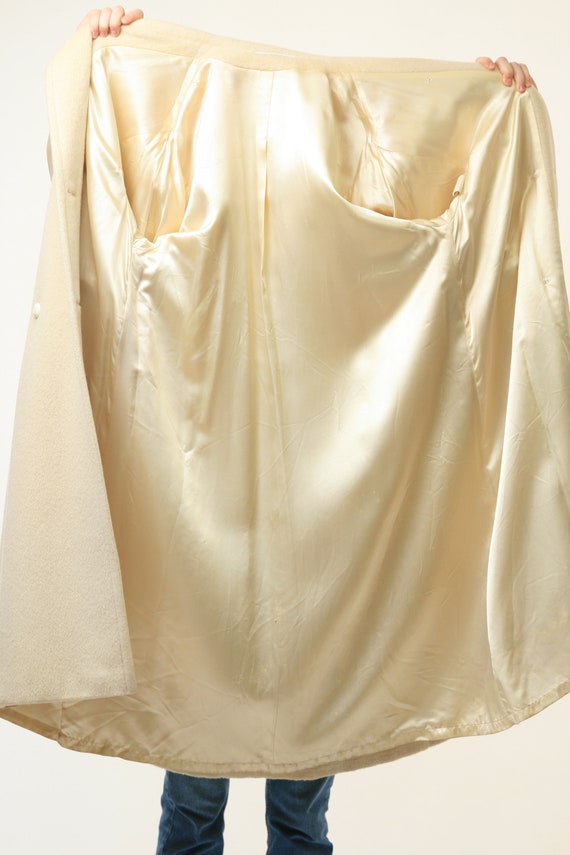 80s Woman Lambswool Mohair White Coat Women Vintage 8… Gem