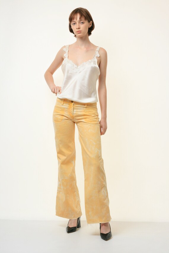 80s Vintage Woman CHLOE Yellow Jeans Flare Pants Woma… - Gem