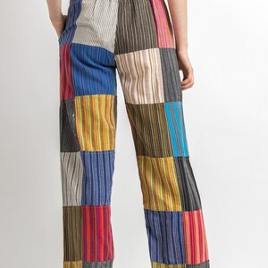 Hippie Patchwork Abstract Pattern Vintage 90s Cotton Pants Woman Size ...