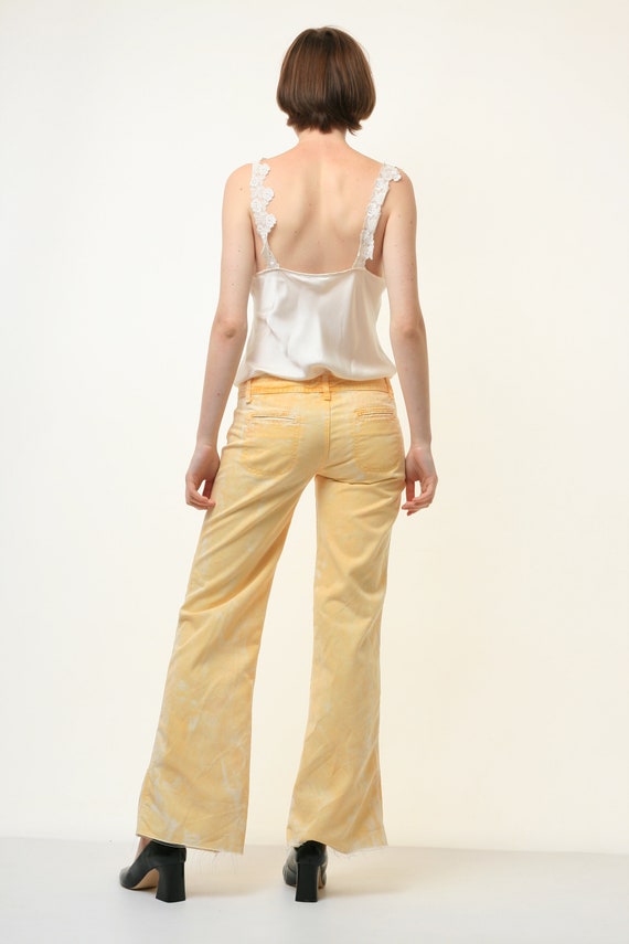 80s Vintage Woman CHLOE Yellow Jeans Flare Pants Woma… - Gem