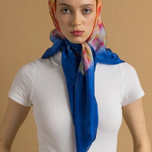 80s Vintage Vtg Rare Pure Silk Seta Seide Soie Tie Dye Abstract Print ...