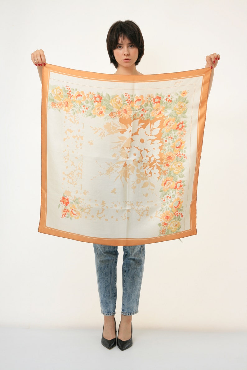 80s Vintage Vtg Rare Pure Silk Seta Seide Soie Checked Floral - Etsy