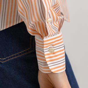 Woman Vintage Preloved Andrea Finamore Striped Classic Blouse Shirt ...