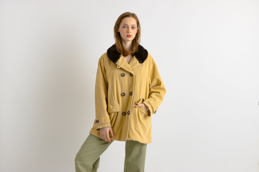 Vintage Corduroy Jacket 80s Women Blue Purple Jacket Buttons up Women ...