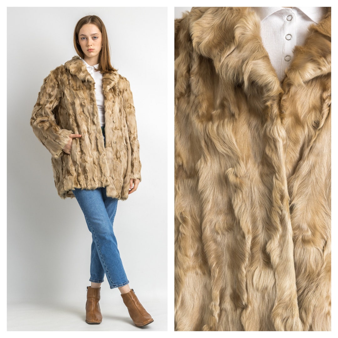Goat Fur Coat, Vintage Goat Coat, Real Goat Coat, Rare Fur Coat, Fluffy ...