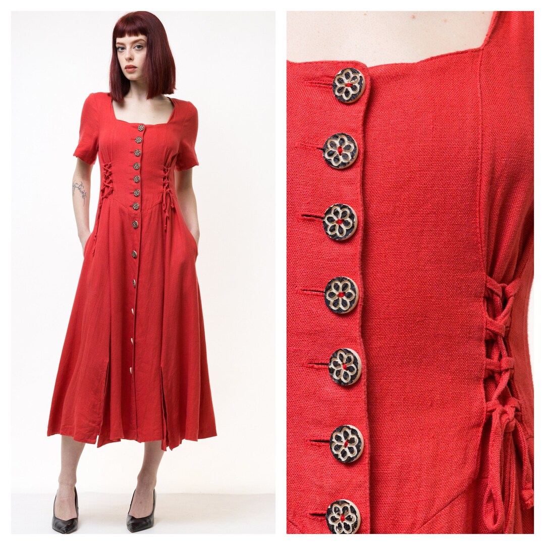 70s Vintage Sundress Medieval Alpen Austrian Dirndl - Etsy