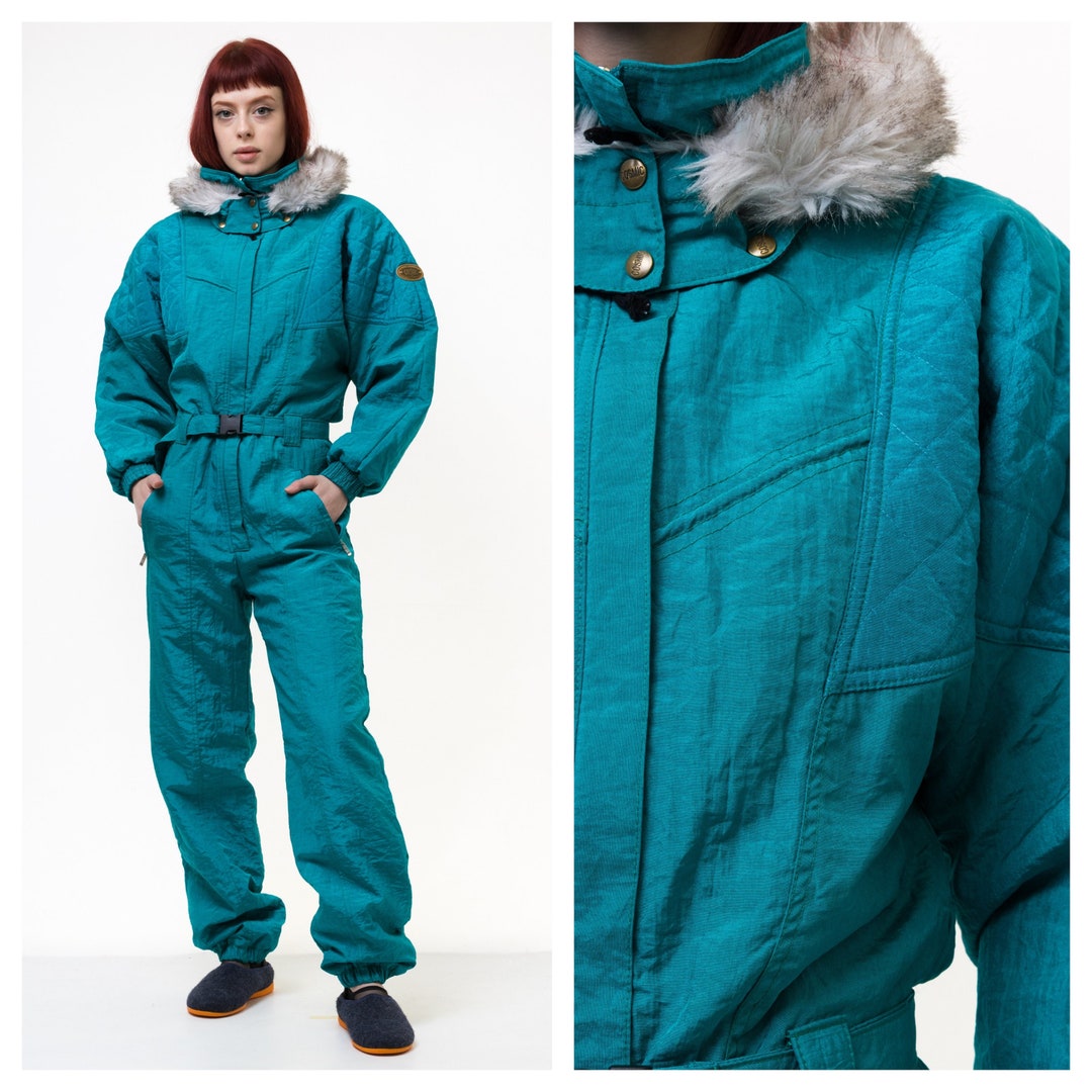 Overall Blue Ski Suit M Womens Ski Suit Womens Clothing Vintage One ...
