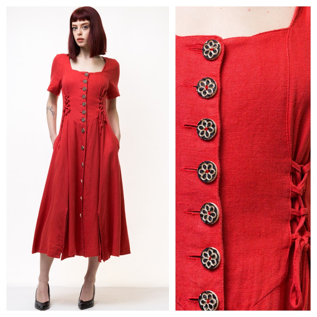 70s Vintage Sundress Medieval Alpen Austrian Dirndl Octoberfest ...