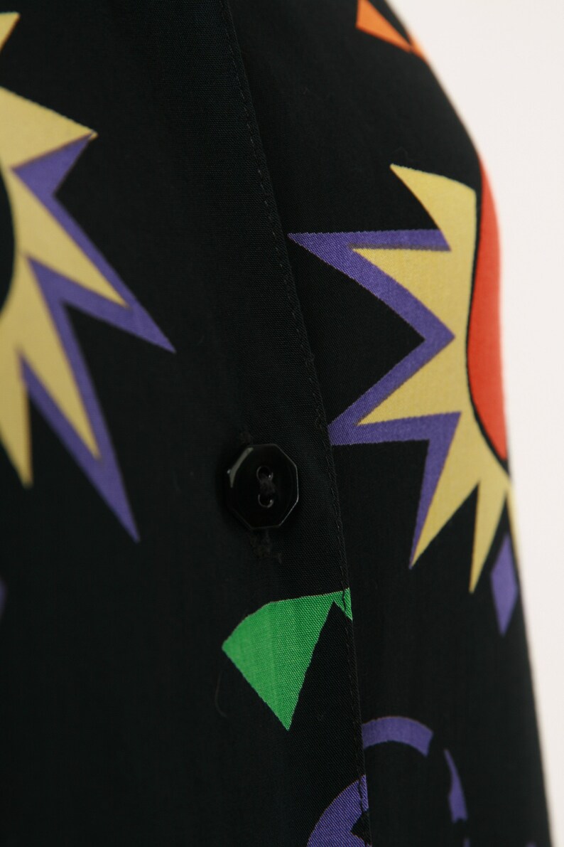 80s Vintage Vtg Rare Abstract Pattern Visocose Multicolor - Etsy