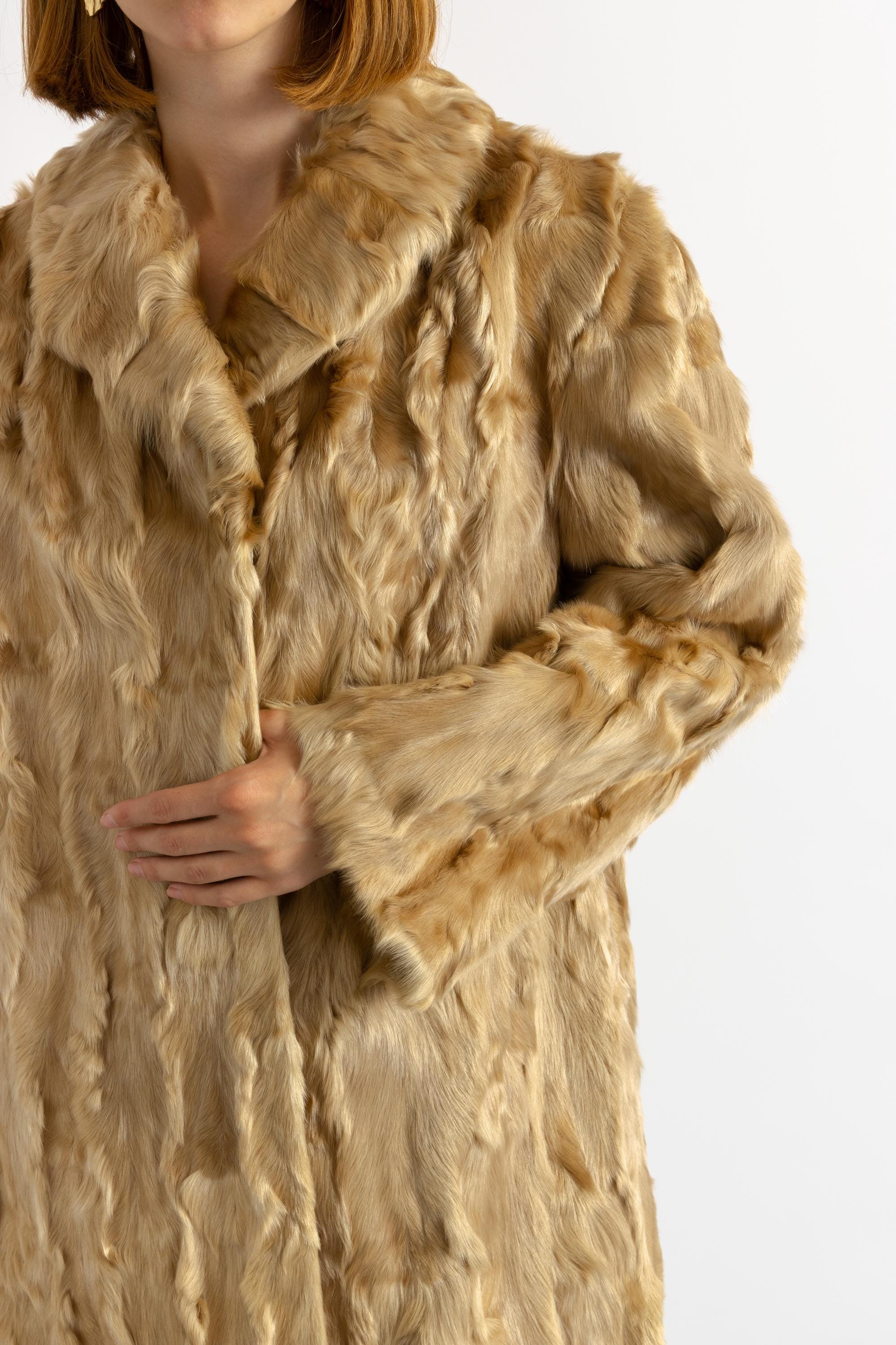 Goat Fur Coat, Vintage Goat Coat, Real Goat Coat, Rare Fur Coat, Fluffy ...