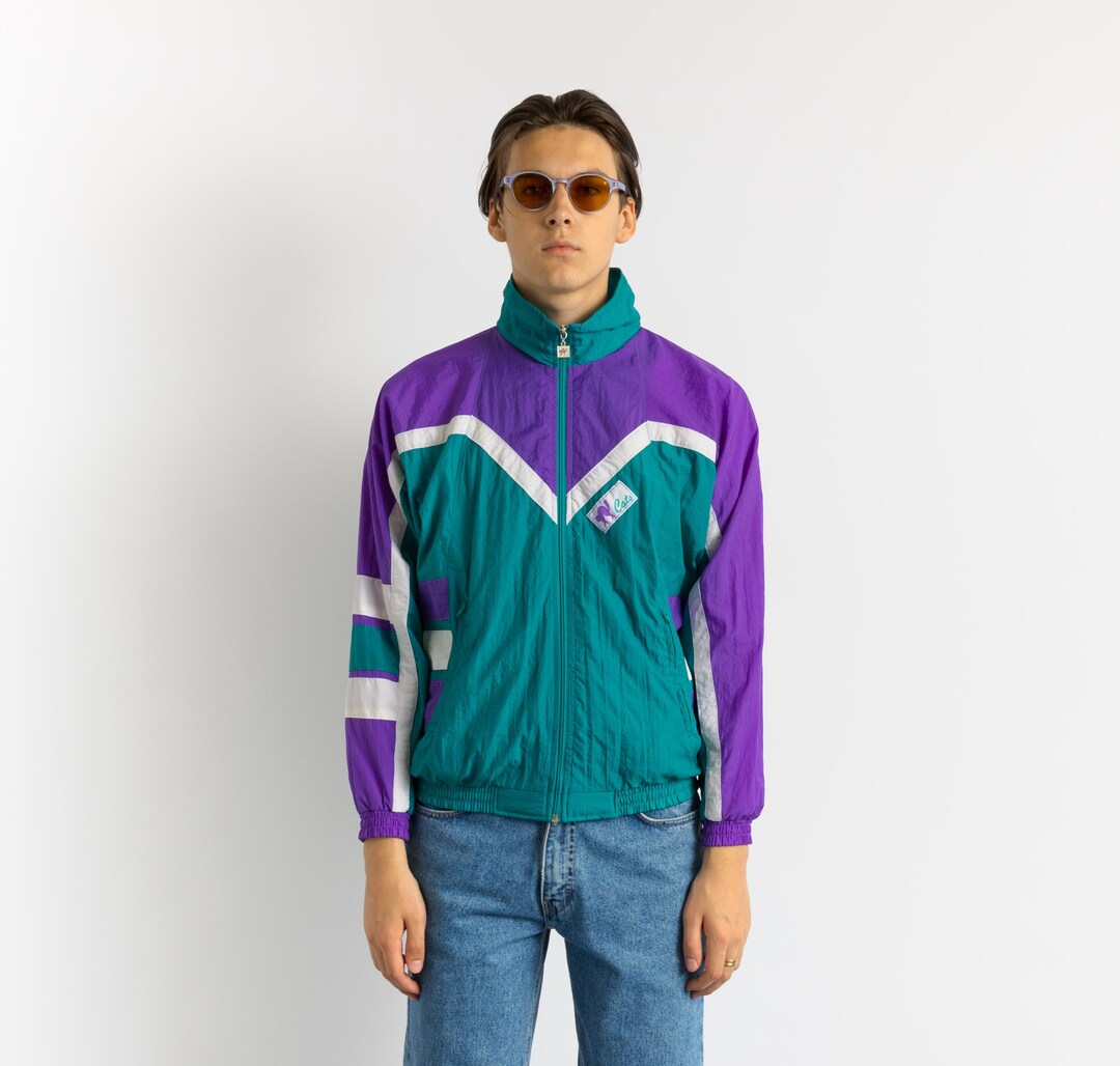 90s Retro Cats Abstract Men Multi Colored | Summer Vintage Shell Jacket ...