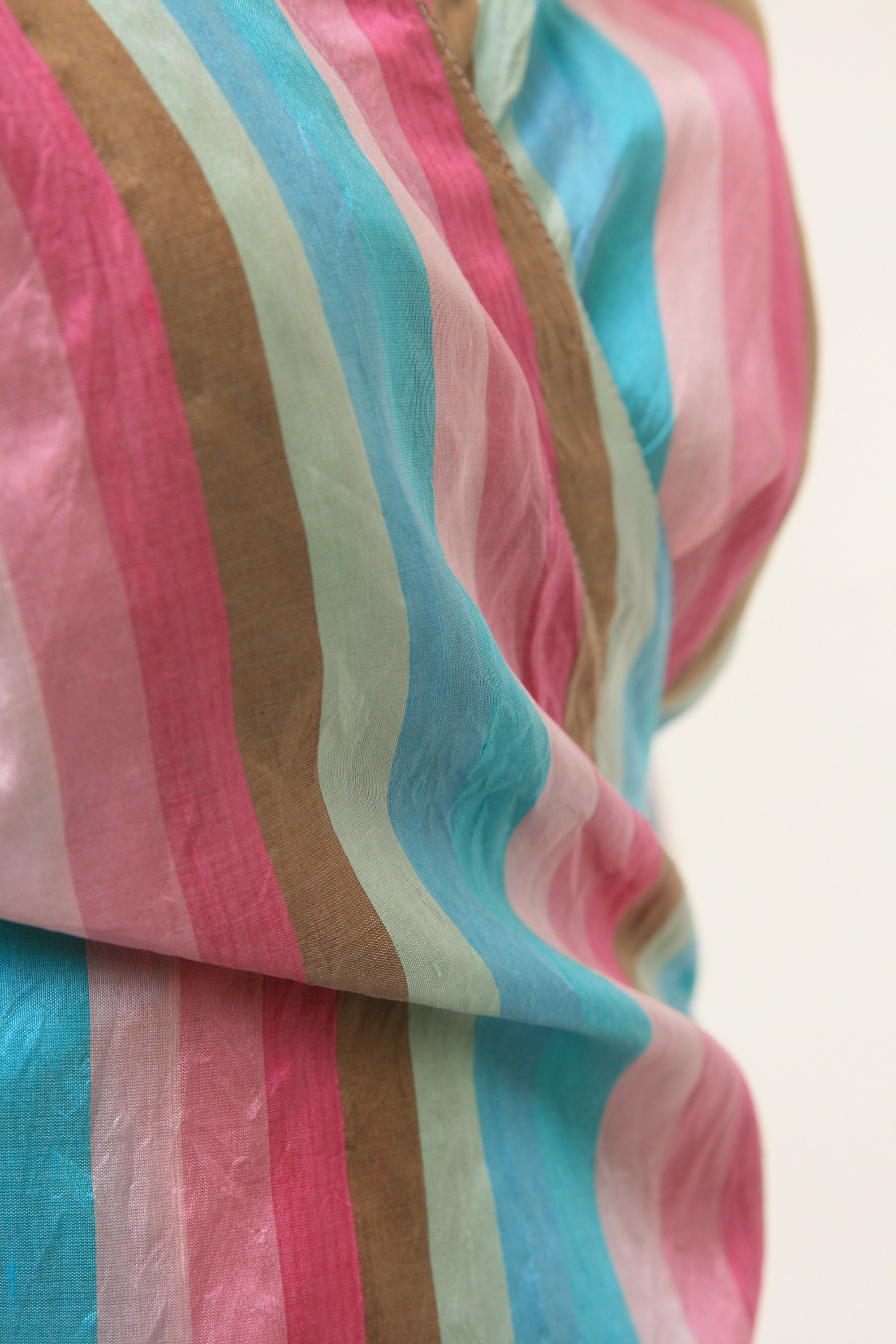 80s Vintage Vtg Rare Silk Seta Natural Fabric Long Sleeve | Etsy