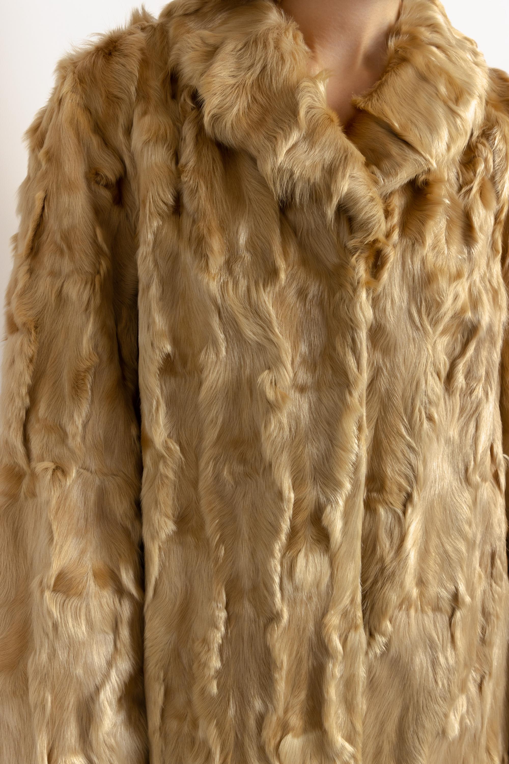 Goat Fur Coat, Vintage Goat Coat, Real Goat Coat, Rare Fur Coat, Fluffy ...