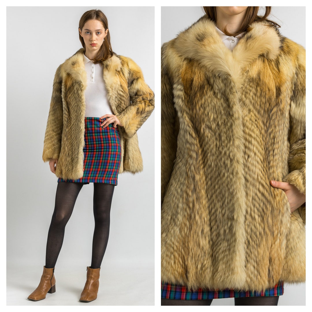 80s Fur Coat, Vintage Fur Coat, Real Goat Coat, Rare Fur Coat, Fluffy ...