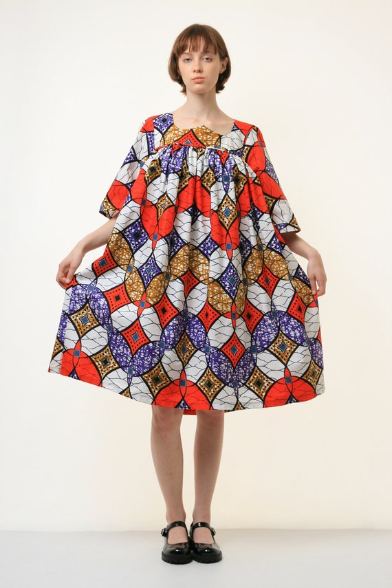 60s Vintage Woman Midi Psycho Style Dress size M Medi… - Gem