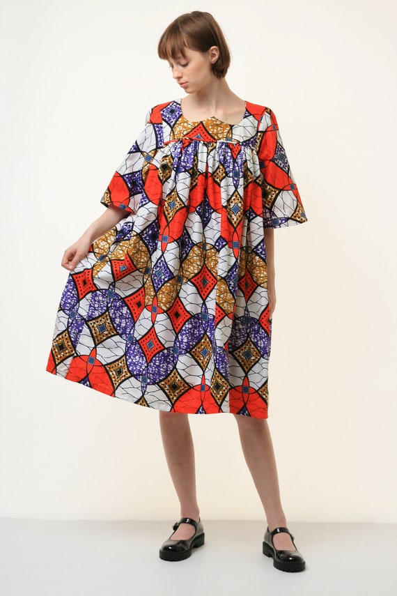 60s Vintage Woman Midi Psycho Style Dress size M Medi… - Gem