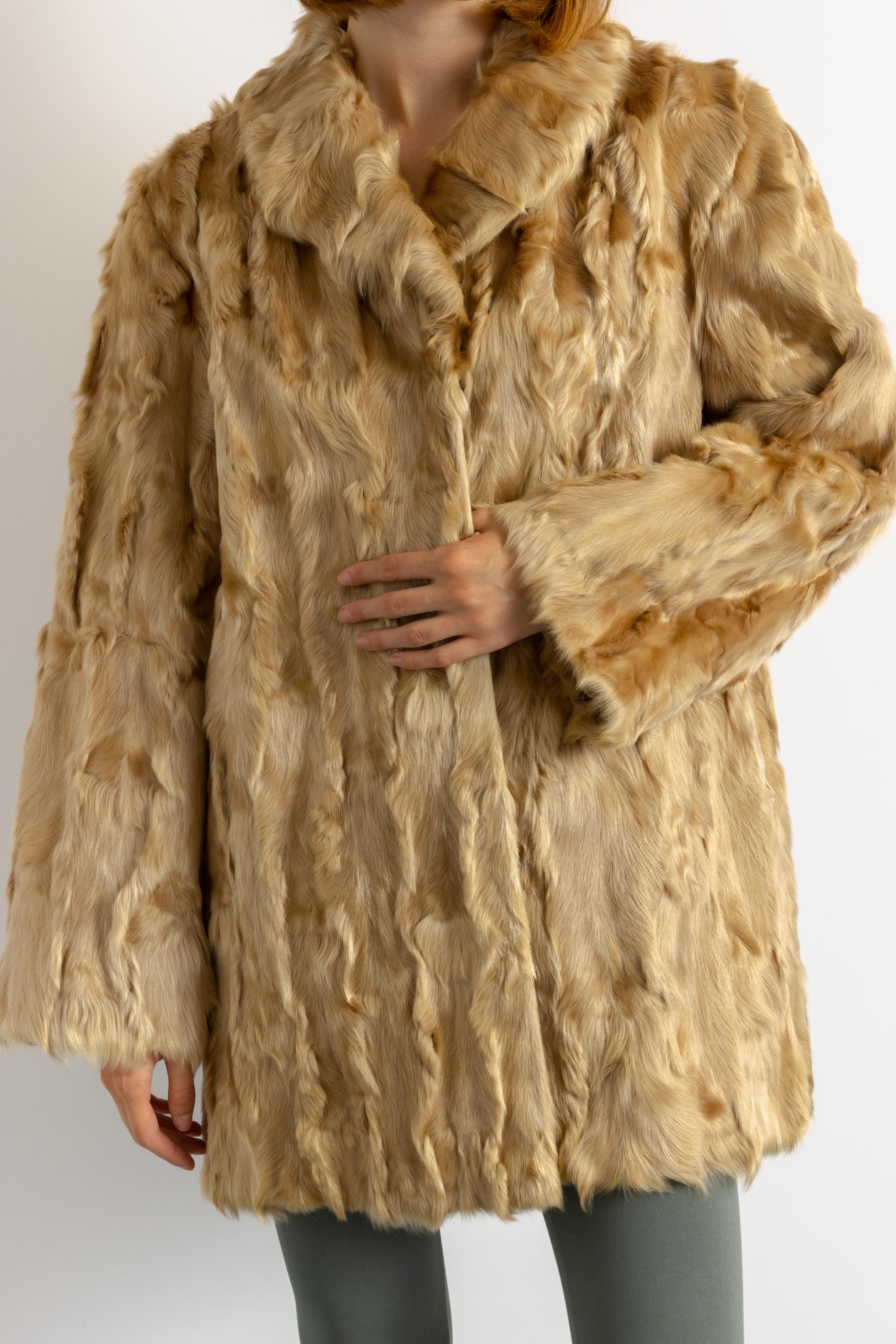 Goat Fur Coat, Vintage Goat Coat, Real Goat Coat, Rare Fur Coat, Fluffy ...