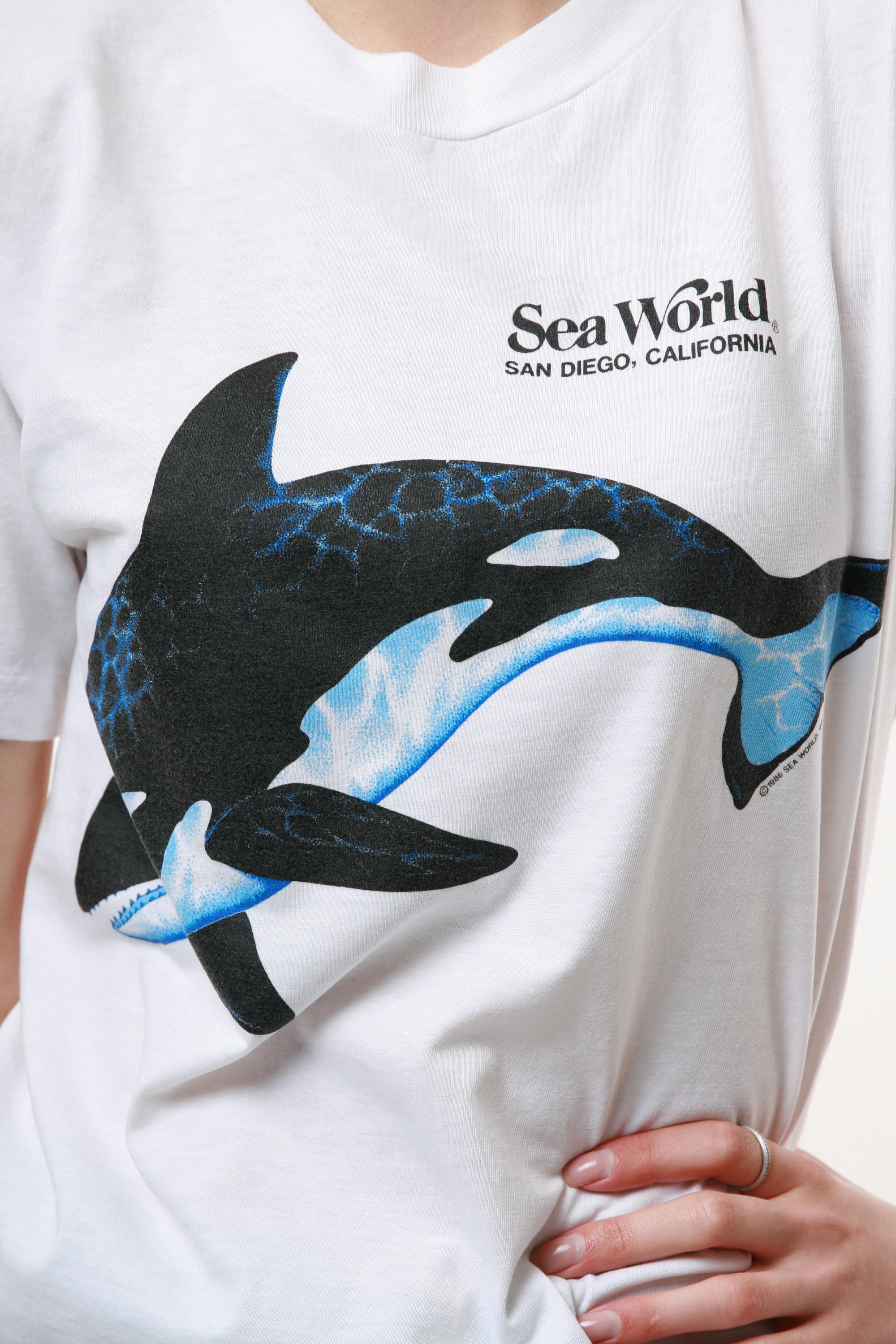 1986 SEA WORLD Vintage Graphic Print White Tee Shirt T-shirt - Etsy