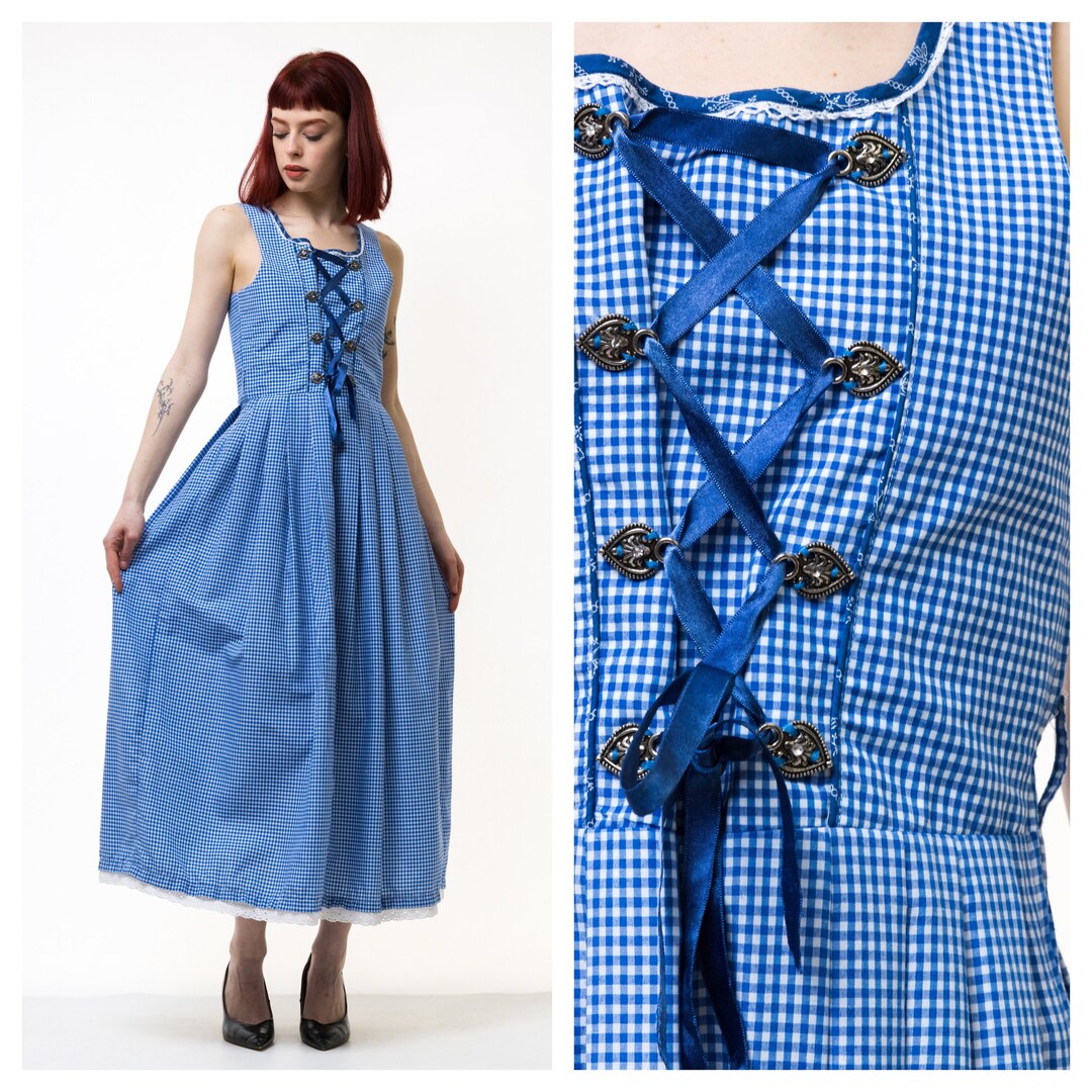 70s Vintage Sundress Medieval Alpen Austrian Dirndl Octoberfest ...