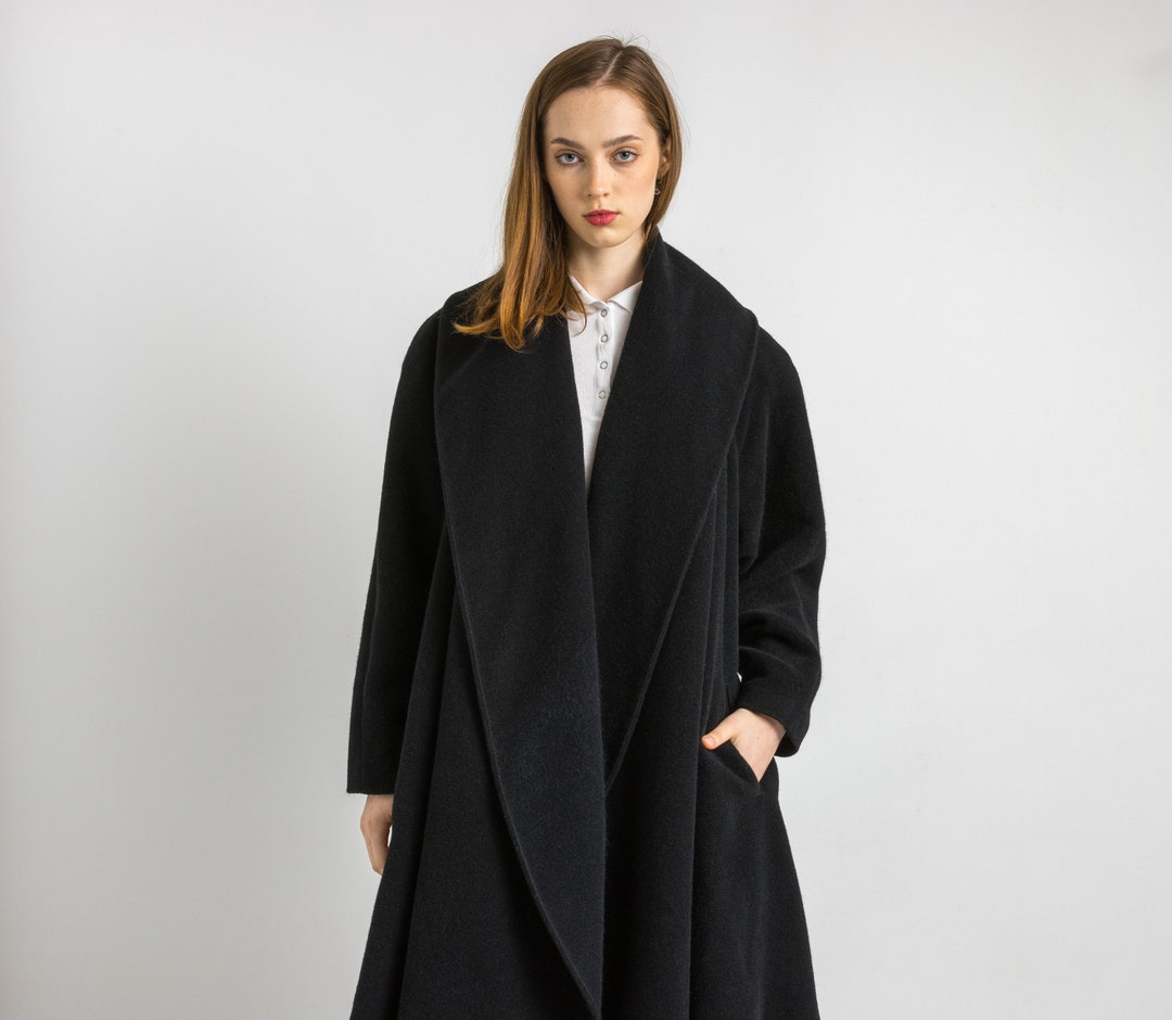 80s Woman Lambswool Coat Women Vintage 80s Winter Coat Long Wool Coat