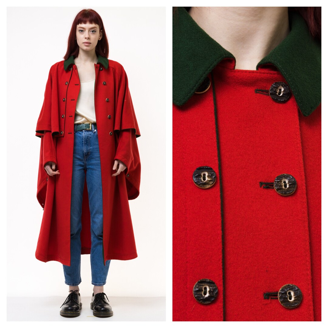 70s Vintage Vtg Tyrol Wool Dirndl Bavarian Long Cape Tyrol - Etsy