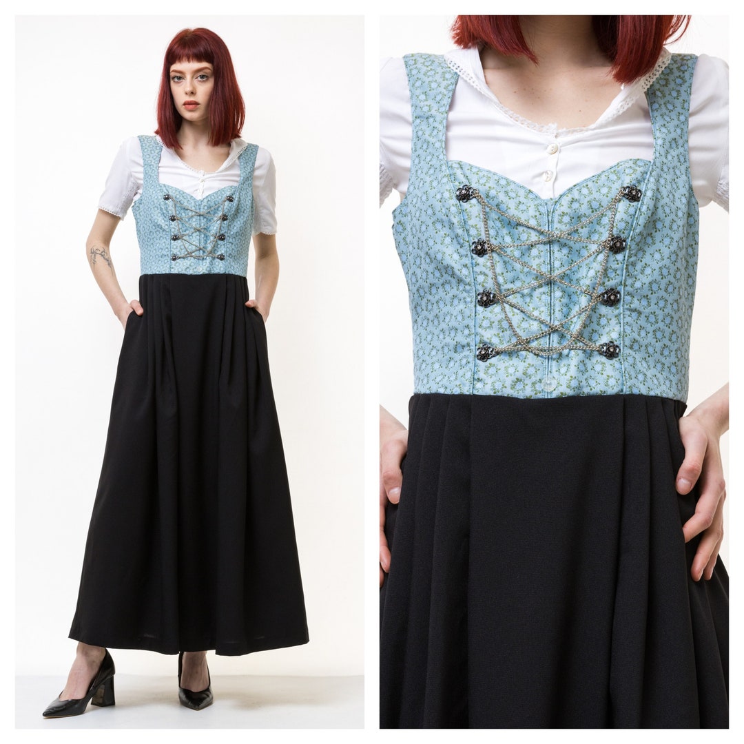 70s Vintage Sundress Medieval Alpen Austrian Dirndl Octoberfest ...