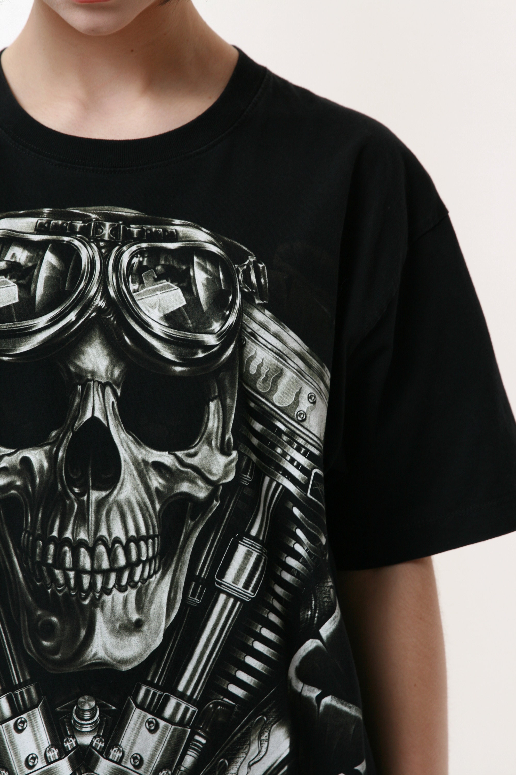 90s Rare Rock Rocker Skull Skeleton Vintage Oldschool Graphic Print ...