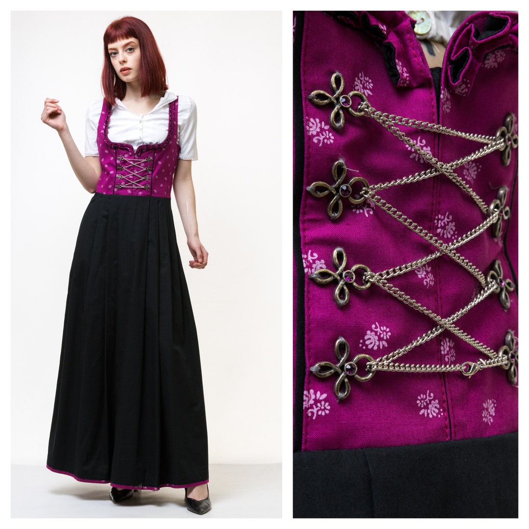 70s Vintage Sundress Medieval Alpen Austrian Dirndl Octoberfest ...