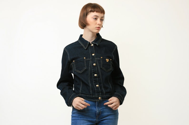 80s Vintage Vtg Rare MCM Denim Cropp Jacket Bomber 4487 Girlfriend Gift ...